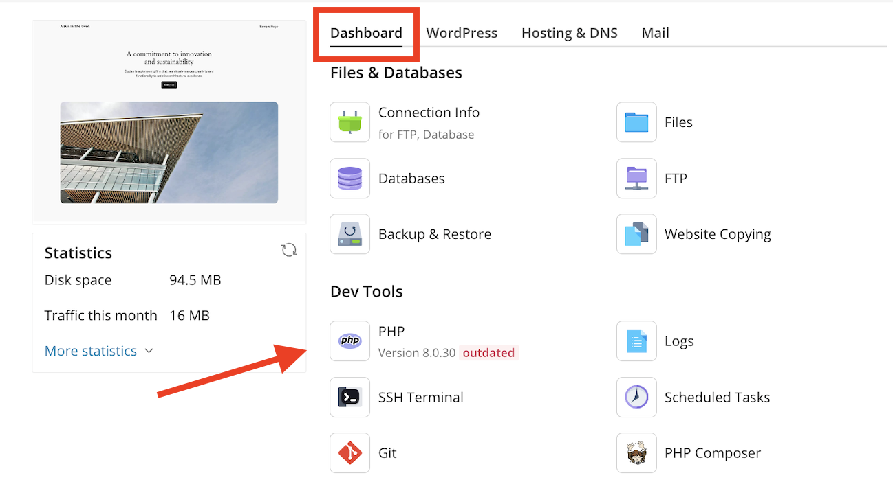 How to update the PHP version – FAQ Metaregistrar