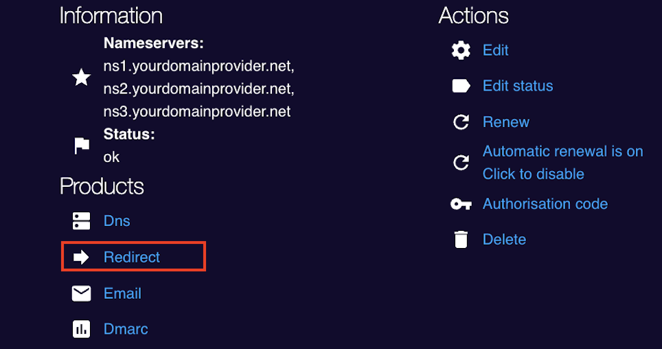 How to redirect a domain? – FAQ Metaregistrar